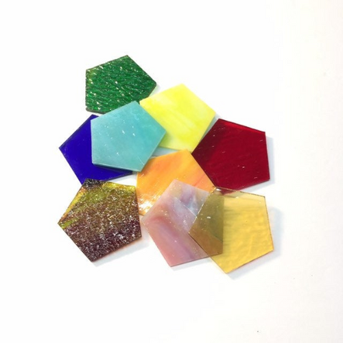 Glass Precut Pentagon | The Rusty Pickle Stained Glass & Glassery