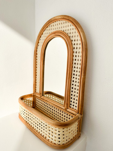 Discover Aurora Rattan Arch Mirror with Shelf – Boho Chic and ...