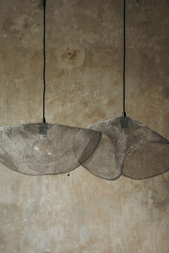 Mesh Lamp Shade Wiki - Silver | Boho Bliss Dubai