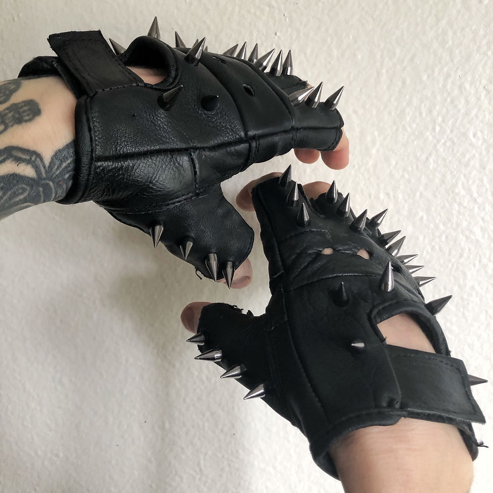 Spiked fingerless gloves | ChadCherryClothing