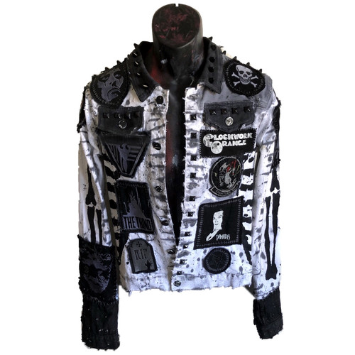 Rock n Roll White Denim jacket | ChadCherryClothing