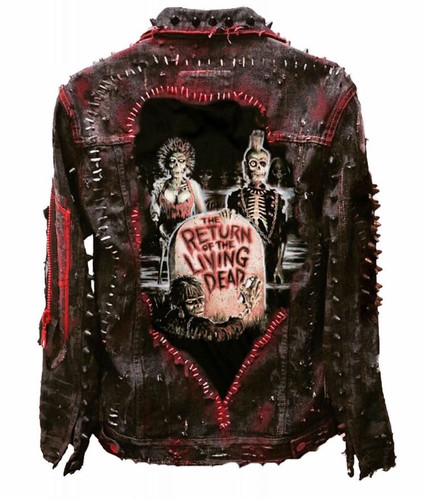 Studded horror denim jacket | ChadCherryClothing