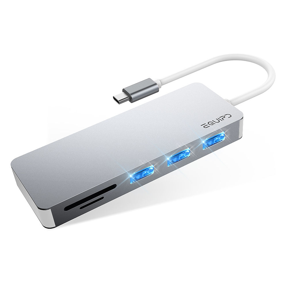 Aluminum 5in1 USB Type-C Hub Adapter (USB 3.0+Card Reader) | equipd Aluminum 5in1 USB Type-C Hub Adapter (USB 3.0+Card Reader) | equipd