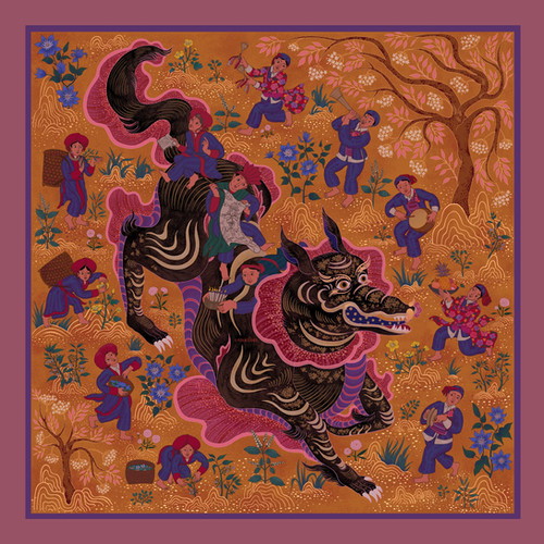 Dao - The Dog-Dragon God and Herbs Handmade Silk Scarf | FOLKSIGHT
