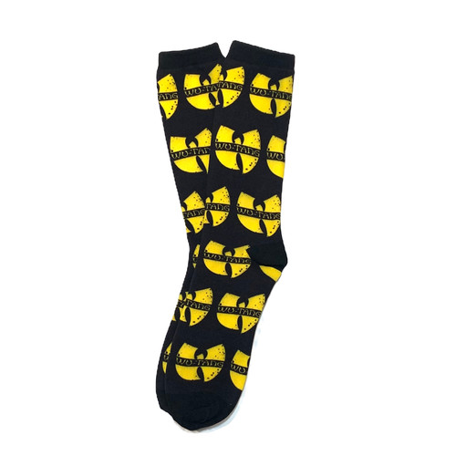 Wu Tang Clan Black w/Yellow Splatter Logo Socks | NHHM Official Site