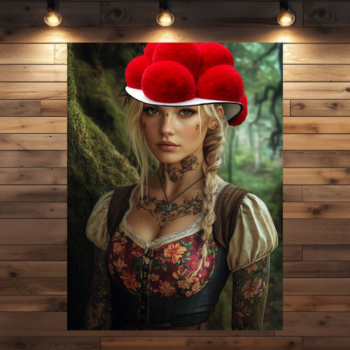 Schwarzwald Schönheit Kim – Tattoo Model auf Leinwand & Poster | Shadow Wood Art