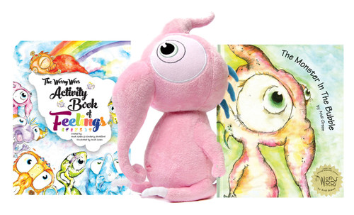 The Monster In The Bubble + Squeek Plush + Activity Book | WorryWoos.com