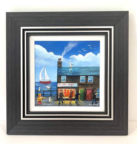 10x10" Original Painting in Frame - The Happy Chippy - Pete Rumney Art ...