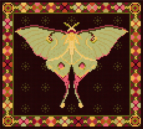 Luna Moth Tapestry Kit, Moth Cushion Kit | Gustaf's