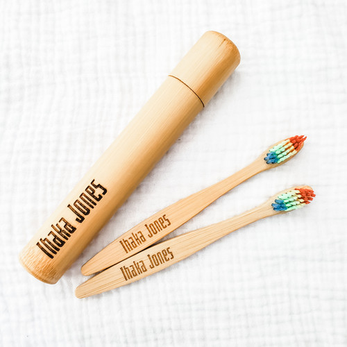 Personalised Bamboo Toothbrush Kit | The Engraving Studio