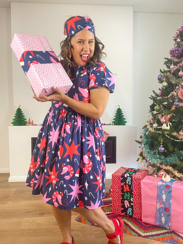 Christmas Prawn Star Smock Dress. Size 6-30 | Mysite