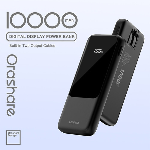 Orashare OH10 Power Bank With Built in Dual Cable Slim and Portable ...