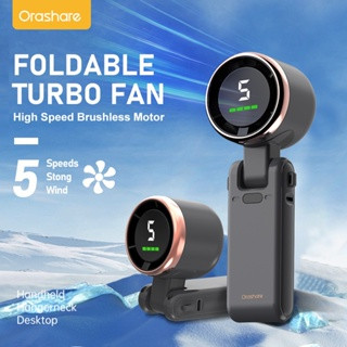 Orashare HF03Pro Portable Foldable Turbo Fan 5 Speeds Rechargeable Mini ...