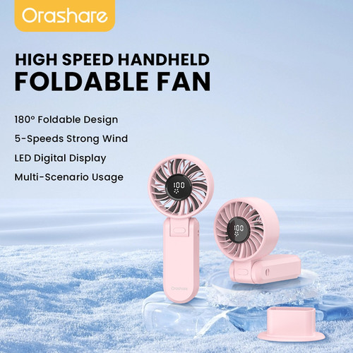 Orashare HF10 Mini Fan 4000mAh Rechargeable Fan 5 Speed Strong Wind ...