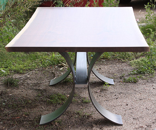 Curved Base Breakfast Table | Where Wood Meets Steel | Denver, CO