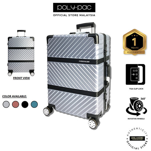 Caseman By Poly Pac 20" 24" Metallic Style PC Harcase Travel Luggage ...