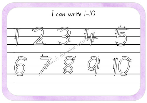 I can write 1-10 | Nourish The Mind Tut