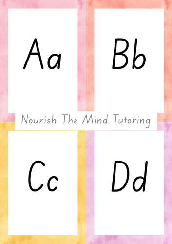 A6 Alphabet Flash Cards - Pastel | Nourish The Mind Tut