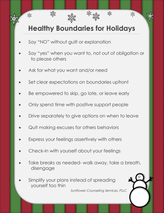 Healthy Boundaries & Relationships during the Holidays
