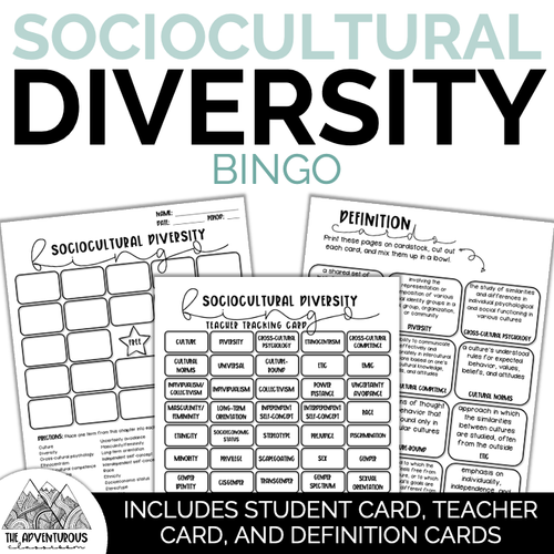 Sociocultural Diversity Bingo | AdventurousClassroom