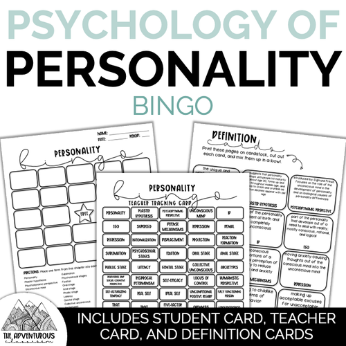 Personality Bingo | AdventurousClassroom
