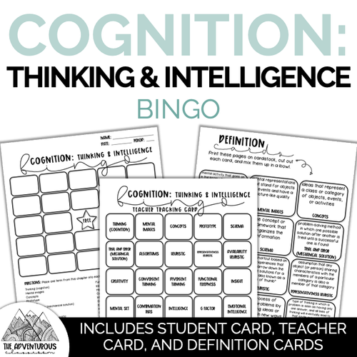 Cognition: Thinking and Intelligence Bingo | AdventurousClassroom