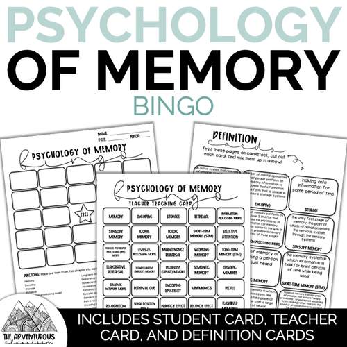 Memory Bingo | AdventurousClassroom