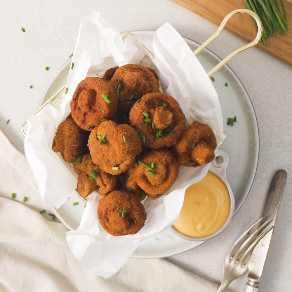 how to make crumbed mushrooms in the oven