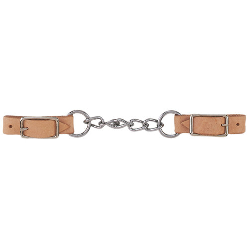 KINCADE HACKAMORE CURB CHAIN WITH LEATHER ENDS | scsaddlery
