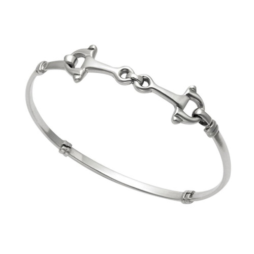 STERLING SILVER SNAFFLE BIT BANGLE LIGHT WEIGHT | scsaddlery