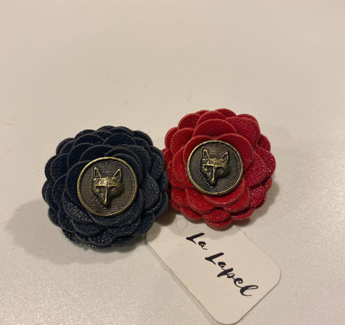 LA LAPEL FOX HEAD LEATHER LAPEL PIN | scsaddlery