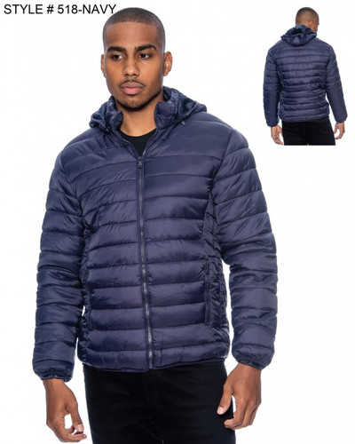 14Pcs Basic Blank Puffer Jacket Bundle ( Navy ) | Super Denims