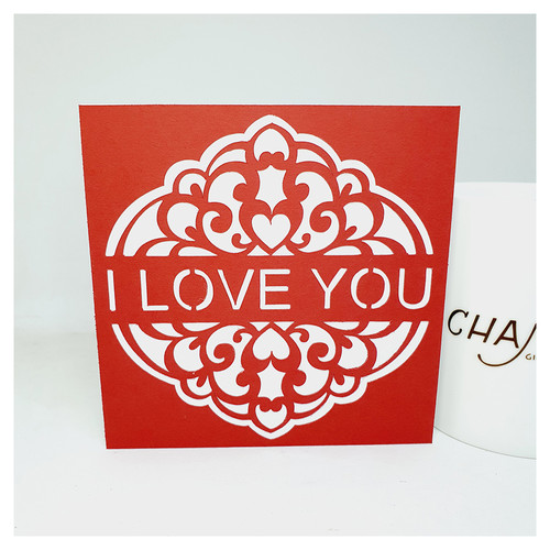 Valentine I love You Papercut Card | Chantal's Gifts