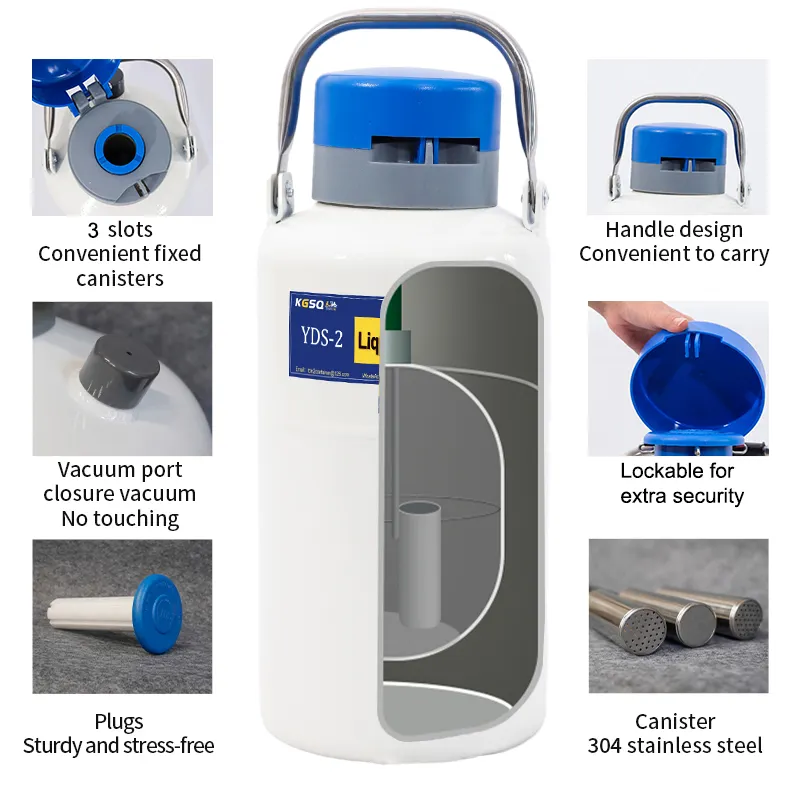 Portable Liquid Nitrogen 2LTR [LN2] Container for Cattle Semen Storage ...