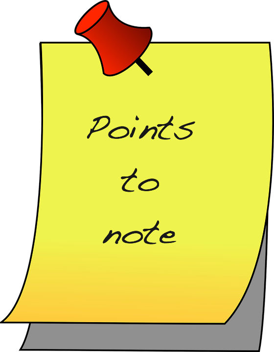 A few points to note...