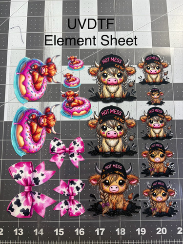 UVDTF ELEMENT SHEET- Hot mess/ Donut Highlands | Wicked Lous