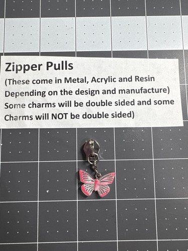 Zipper Pull- Light Pink Clear Butterfly | Wicked Lous