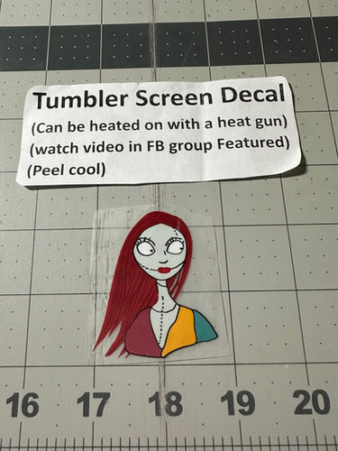 Tumbler Screen Decal- Sally red | Wicked Lous