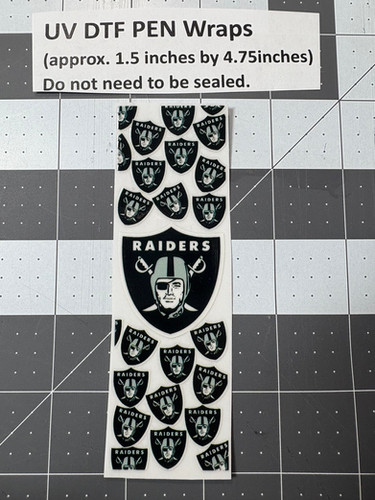 UV DTF Pen Wrap- Raiders clear Exclusive | Wicked Lous