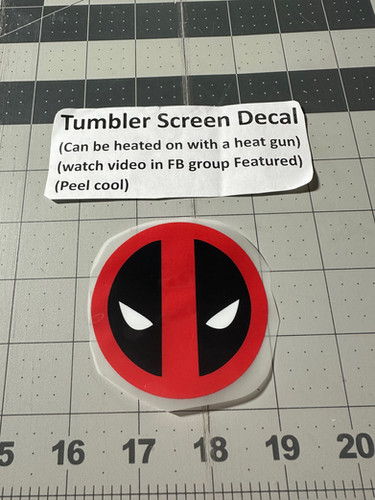 Tumbler Screen Decal- Deadpool Circle face | Wicked Lous