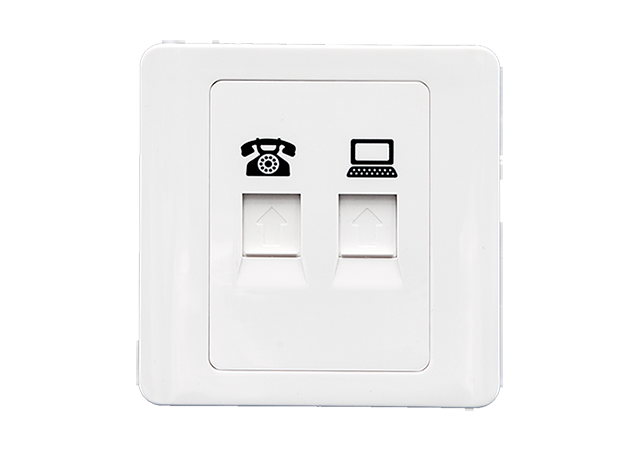 2 Ports UK Style Icon Wall Plate | CTK Contact