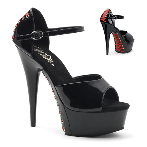 Pleaser Black Corset High Heels | Kirkas
