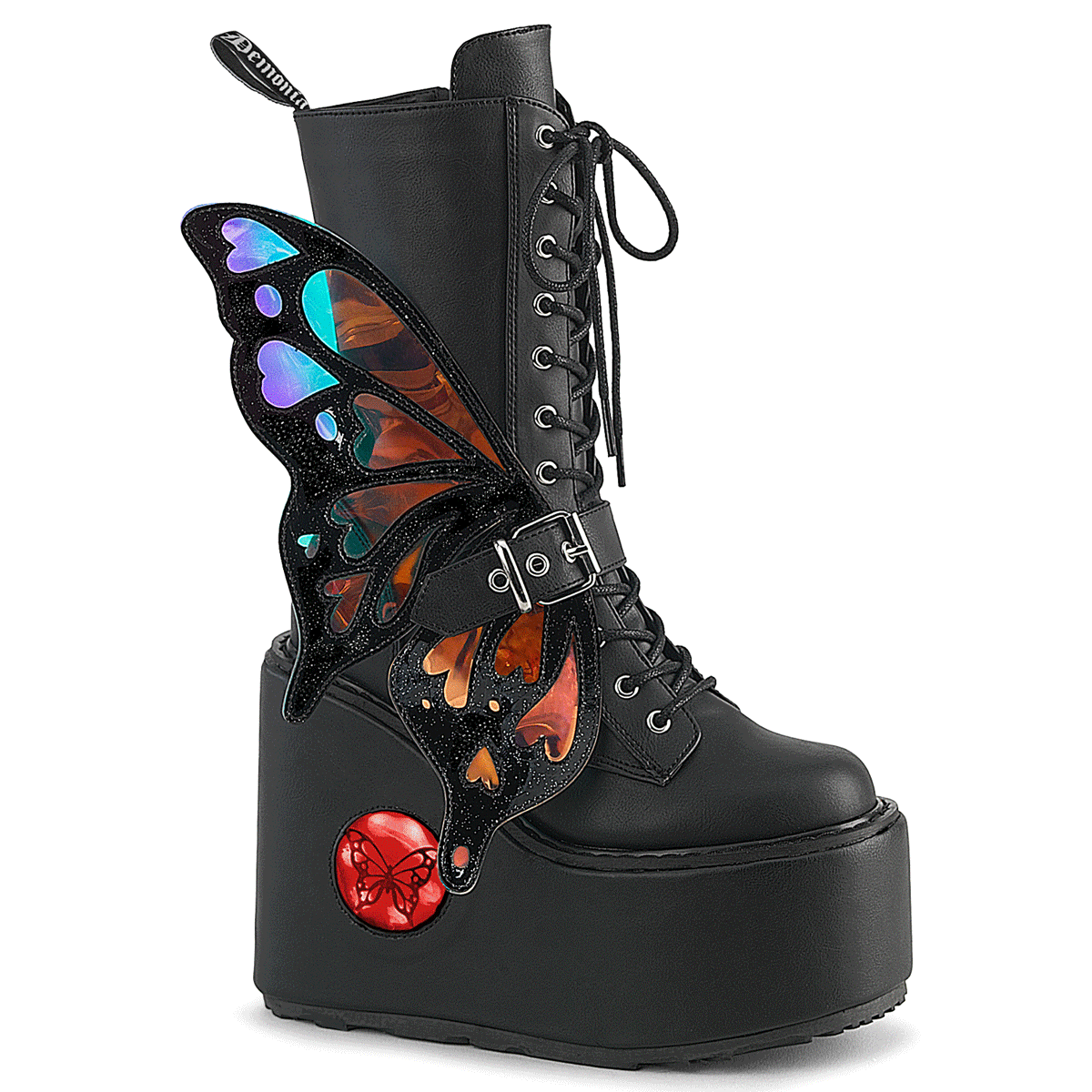 Demonia Black LED Light-Up Butterfly Platforms | Kirkas