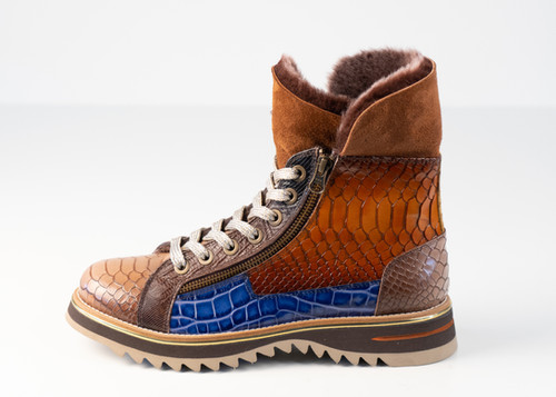 STL-Paola taupe Damen Fell Bootie | STLeder