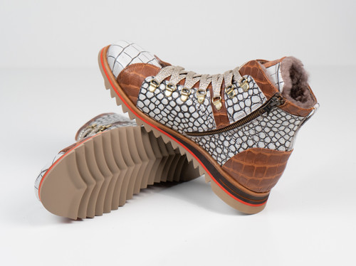 STL-Sid Taipan bianco Damen Fell Bootie | STLeder