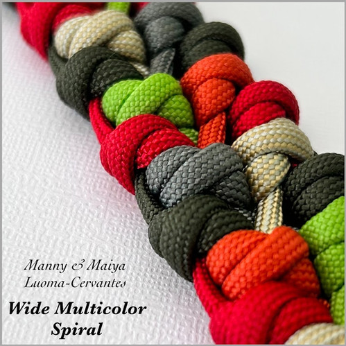 Wide Multicolor Spiral Paracord Bracelet | Pull Tight Paracord