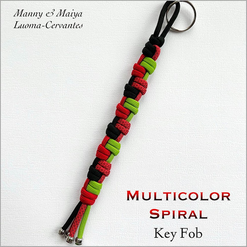 Multicolor Spiral Premium Paracord Key Fob/Zipper Pull | Pull Tight ...
