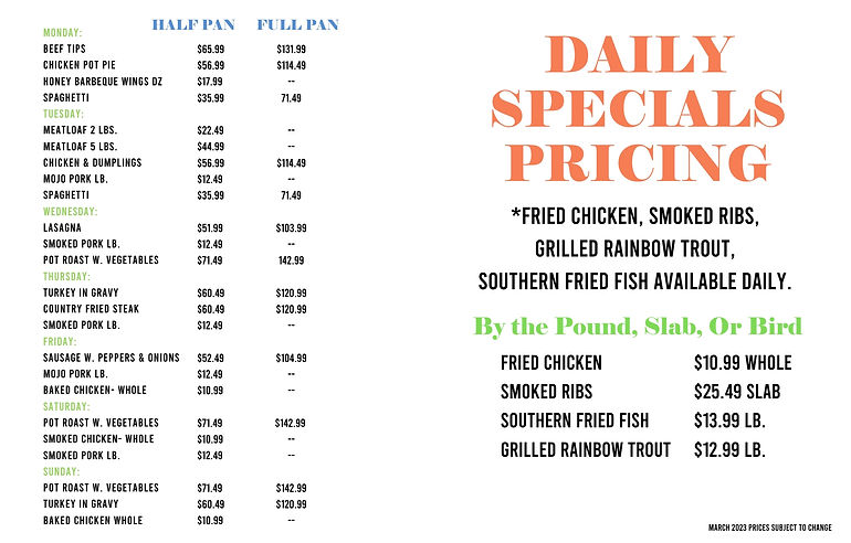 Daily Special Pricing | Fred's Market