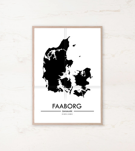 Faaborg Plakat - Danmarkskort | Plakatio