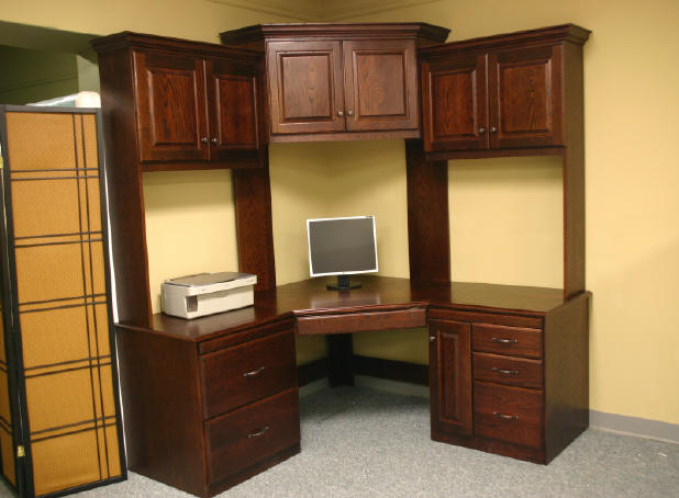 Dark Oak Corner Desk